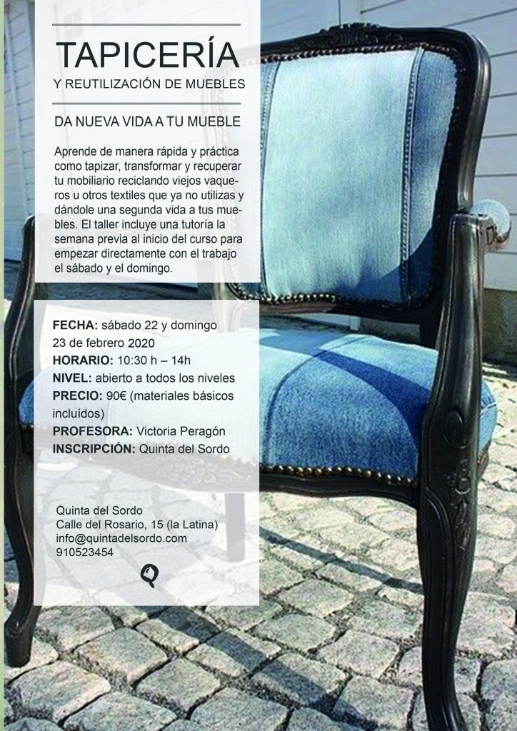 Taller de tapicería: Da nueva vida a tu mueble 2020 - Quinta del Sordo
