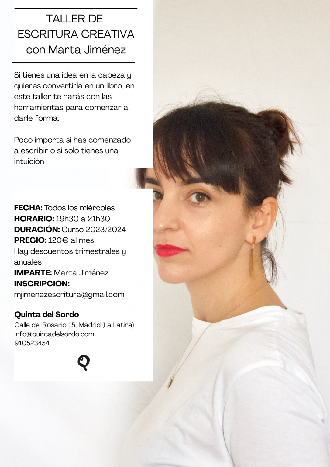 TALLER DE ESCRITURA CREATIVA los miércoles con Marta Jiménez - Quinta ...