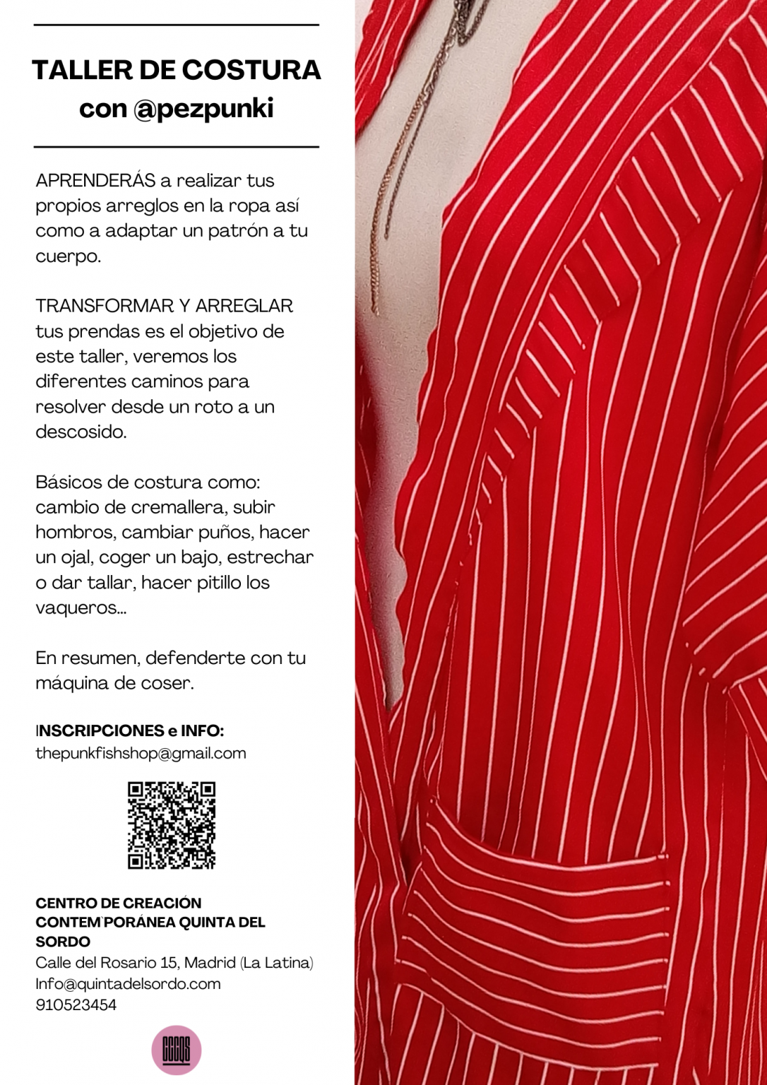 Taller de arreglos de ropa con Begoña Rey @pezpunki - Quinta del Sordo